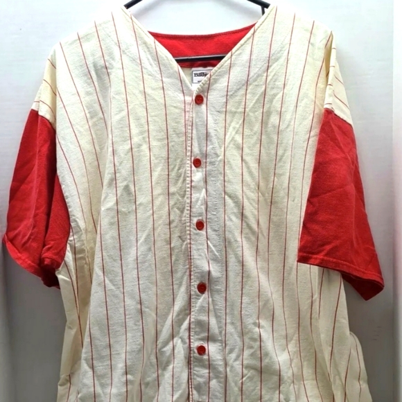 BADGER | Shirts | Vintage Badger Baseball Jersey 2xl Redwhite Made In ...